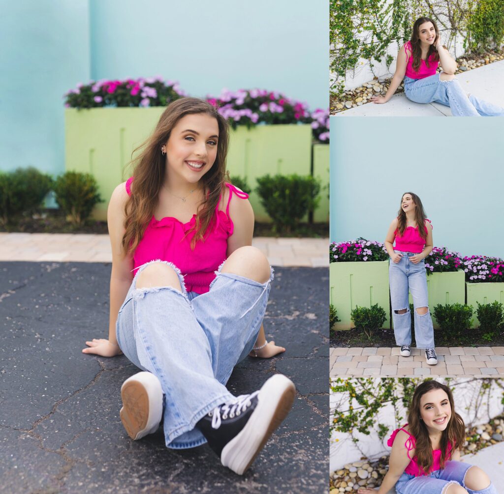 Colorful high school senior shoot